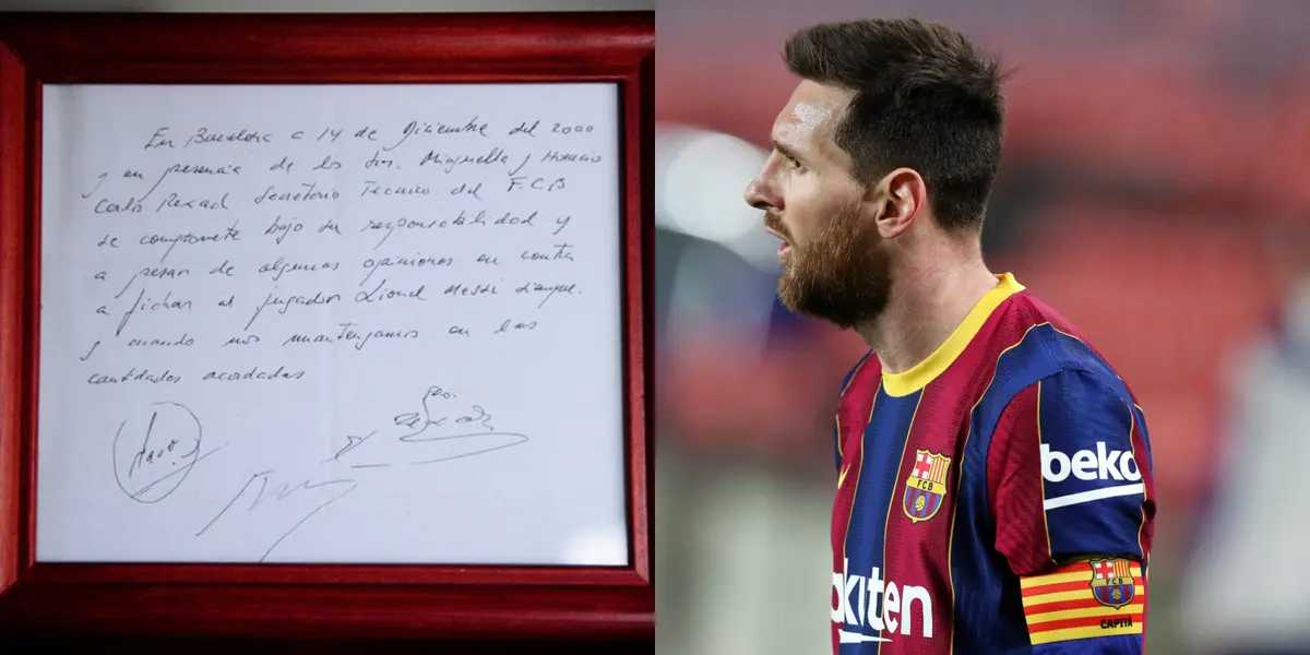 The unbelievable price for the napkin with Messi's first contract in ...