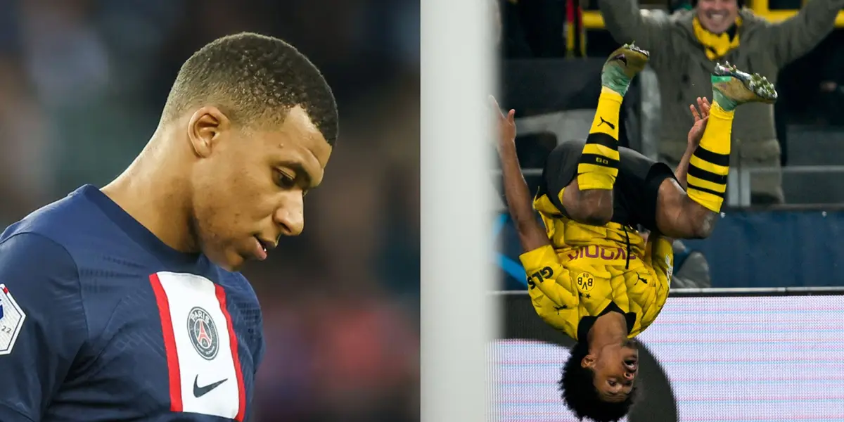 Kylian Mbappé's reaction to Adeyemi's goal that eliminates PSG from the ...