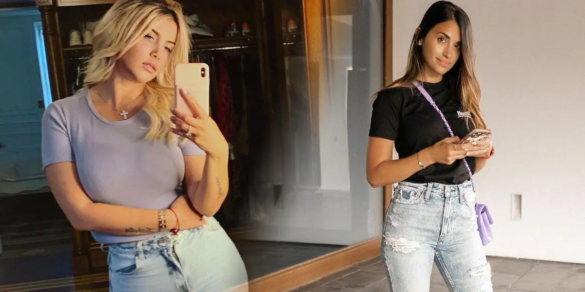 The reaction of Antonela Rocuzzo, Lionel Messi's wife with Wanda Nara