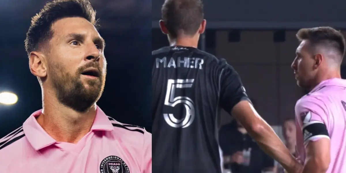 (VIDEO) Lionel Messi gets upset with a Nashville player and pushes him