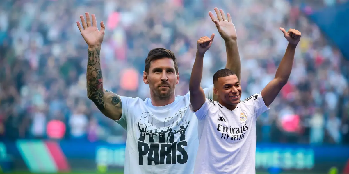 Kylian Mbappe presentation at Real Madrid vs Messi presentation at PSG